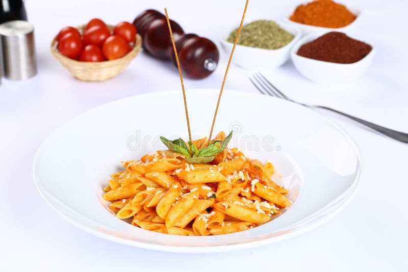 Pasta Arabbiata stock photo. Image of angry, bowl, tomatoes - 25793698