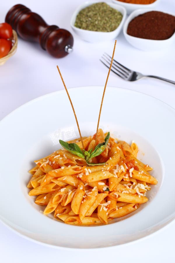 Pasta Arabbiata stock photo. Image of angry, bowl, tomatoes - 25793698