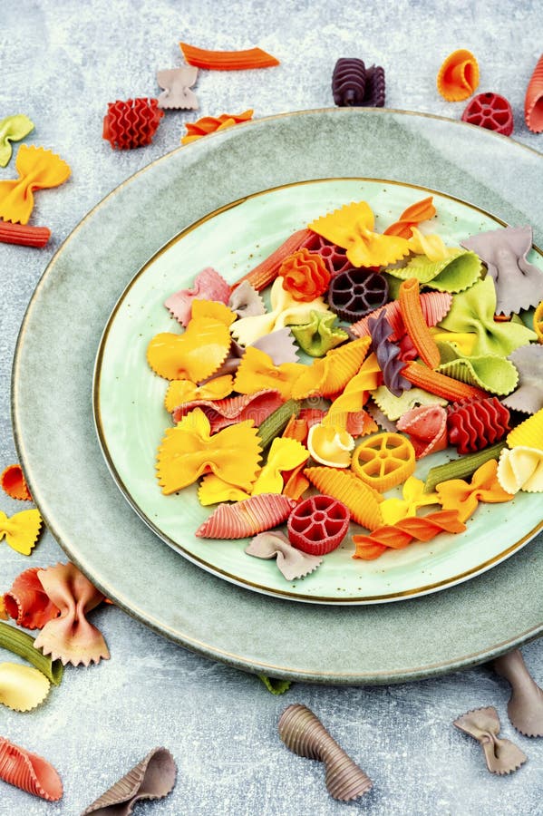 Pasta,assorted Colorful Pasta Stock Photo - Image of colour, vegetarian ...