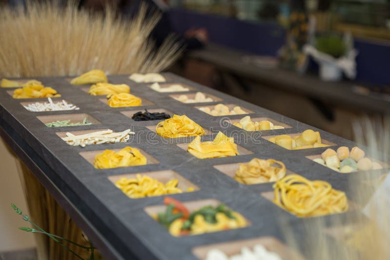 Pasta Assortment Inside Squared Box, Variety of Uncooked Pasta Stock ...