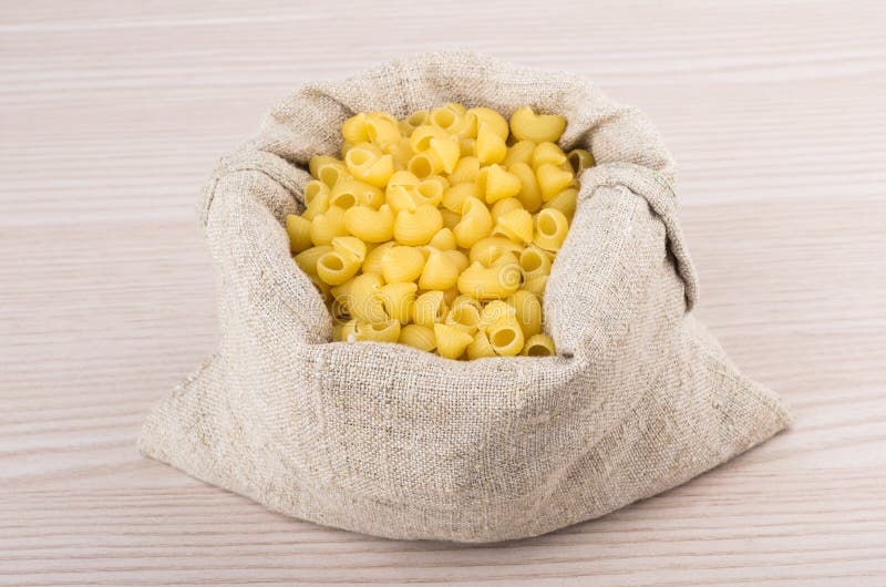 Pasta in Bag of Coarse Cloth Stock Image - Image of burlap, open: 53397157