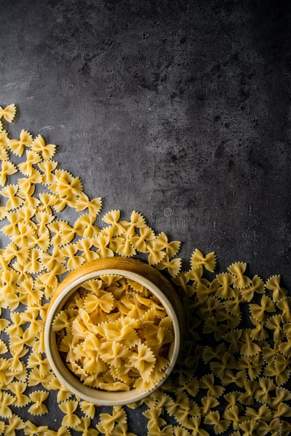 Pasta on Black Background. Place for Text Stock Photo - Image of food ...