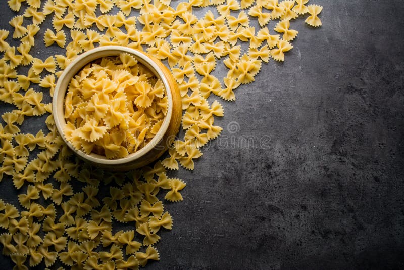 Pasta on Black Background. Place for Text Stock Image - Image of frying ...