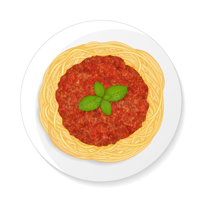 Spaghetti with Mushrooms. Cartoon Style. Vector Illustration. Isolated ...