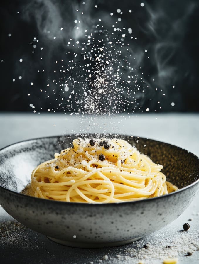Pasta Bowl with Salt stock photo. Image of meal, generated - 377384788