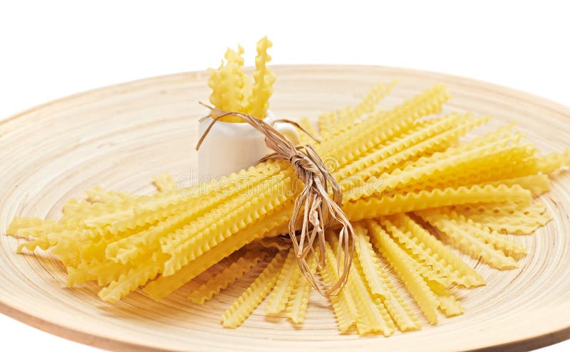 Pasta Bunch Composition on a Wooden Plate Stock Photo - Image of group ...