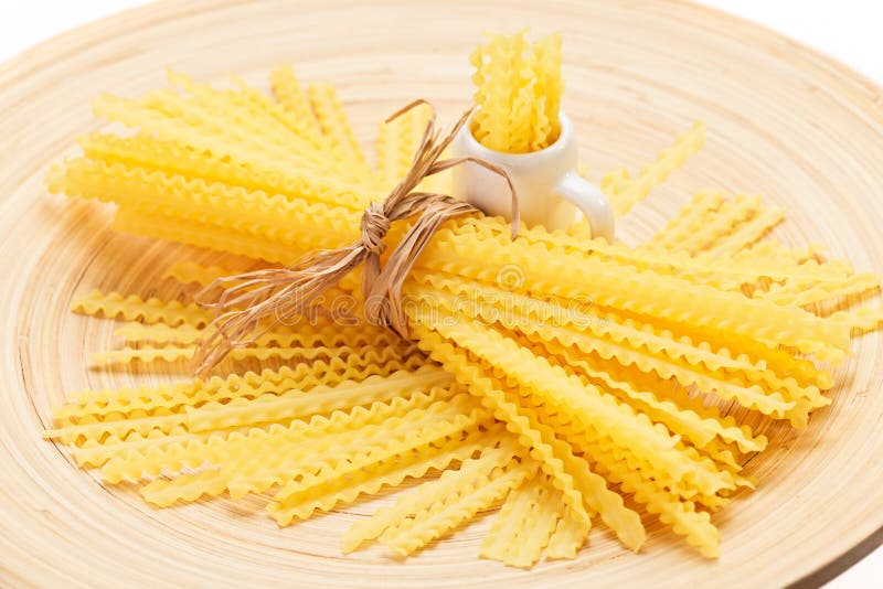 Pasta Bunch Composition on a Wooden Plate Stock Image - Image of ...