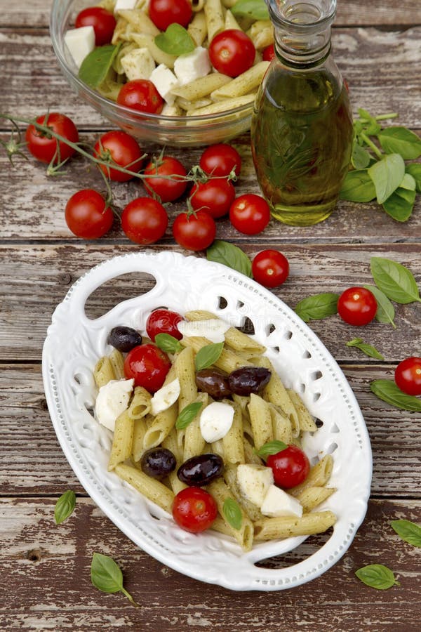 Pasta caprese stock image. Image of white, antipasto - 41706557