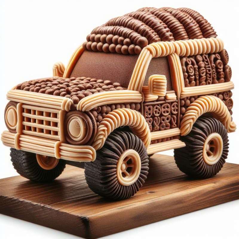 Pasta Car on White Background. Abstraction. Stock Illustration ...