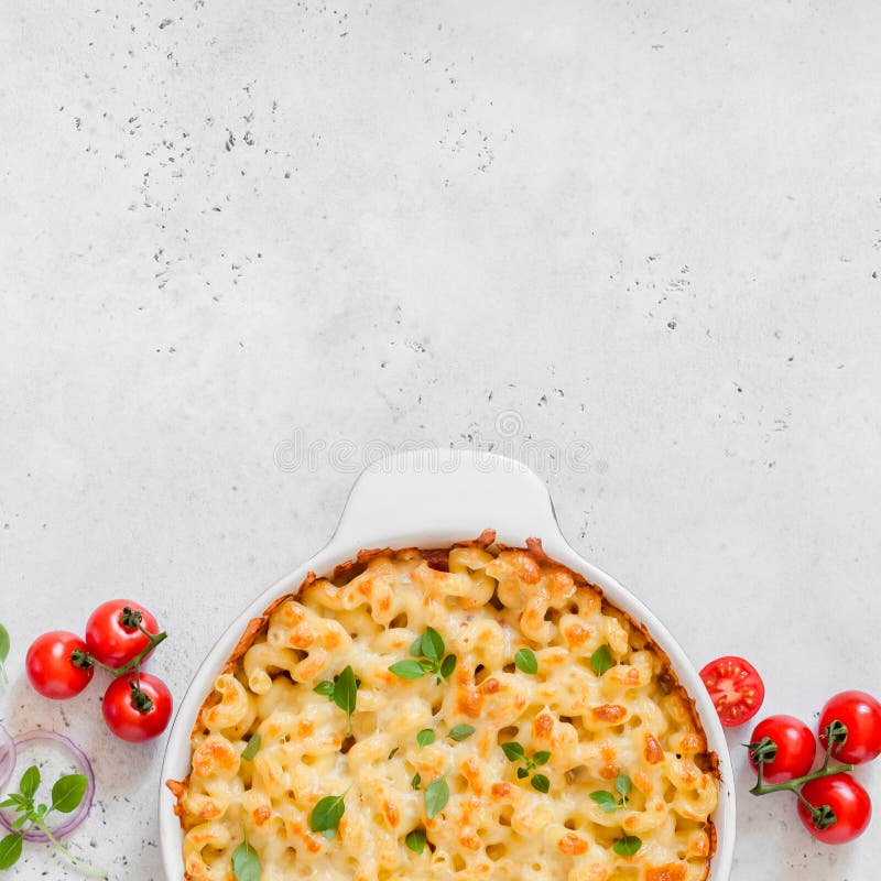 Pasta and Cheese Bake stock image. Image of cauliflower - 150167137