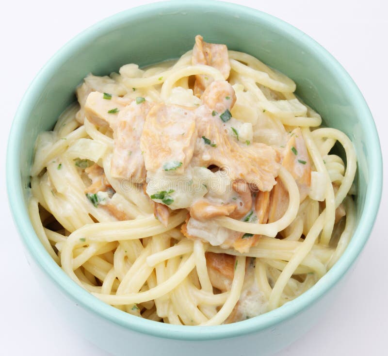 Pasta with cheese and fish stock image. Image of lunch - 25176893