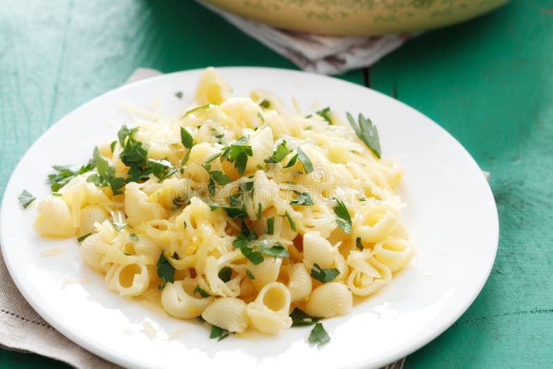 Pasta with Cheese and Lemon Peel Stock Photo - Image of diner, dinner ...