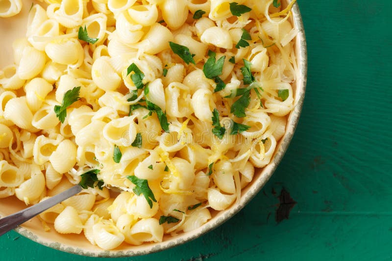Pasta with Cheese and Lemon Peel Stock Photo - Image of diner, dinner ...
