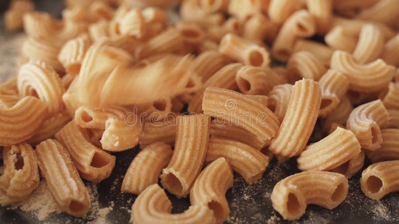 Pasta Closeup of Process of Making Cooking Penne Pasta Stock Image ...