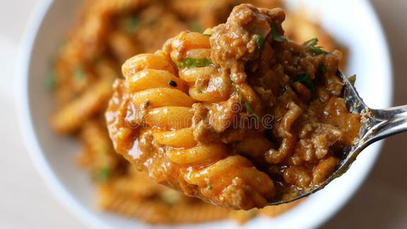 Pasta Closeup of Process of Making Cooking Penne Pasta Stock Photo ...