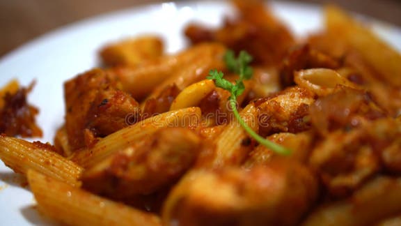 Pasta Closeup of Process of Making Cooking Penne Pasta Stock Image ...