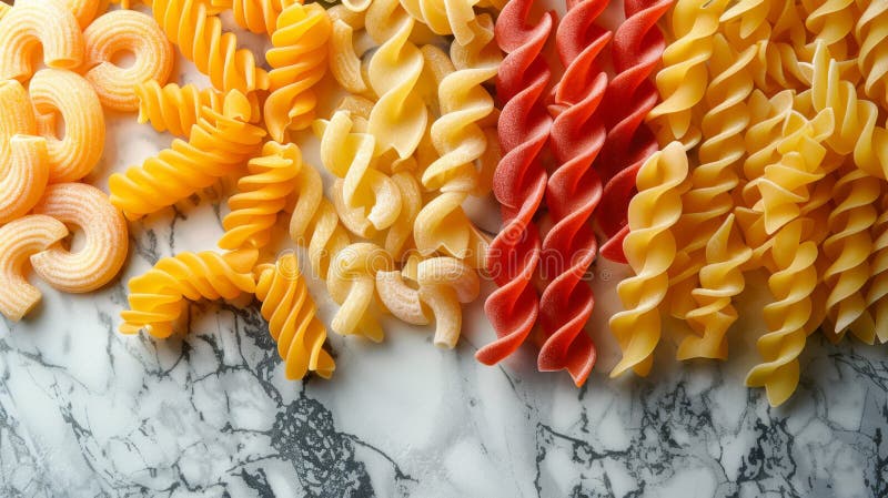 Pasta Collection, Assorted Colorful Macaroni in Various Shapes and ...