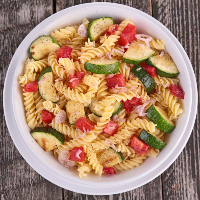 Pasta Cooked with Vegetables Stock Image - Image of board, dinner: 63173465