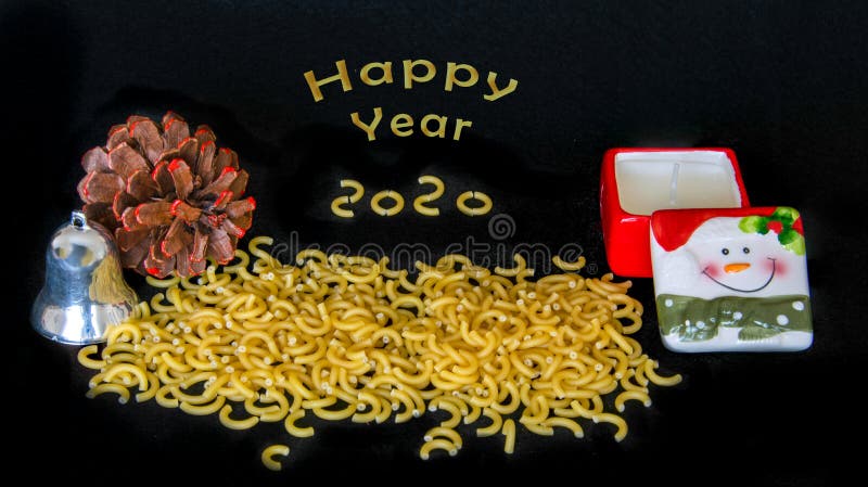 2020 with Pasta for Cooking. Stock Photo - Image of decoration ...