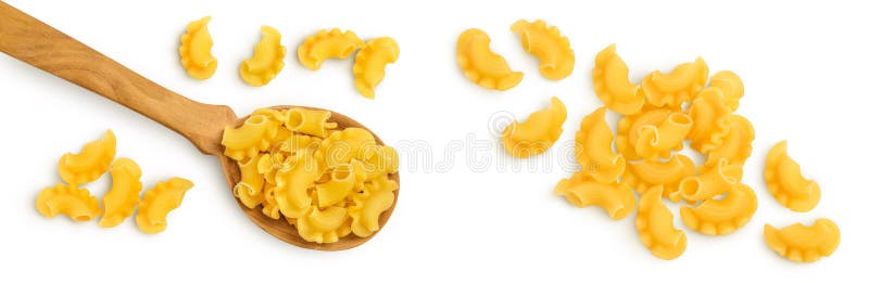 Pasta Cornetti Creste Macaroni Isolated on White Background with Full ...