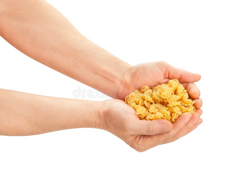 Pasta Creste in Hand Path Isolated Stock Image - Image of nutrient ...
