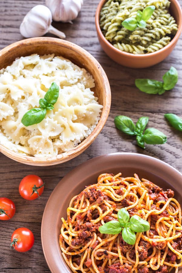 Pasta with Different Kinds of Sauce Stock Image - Image of gourmet ...