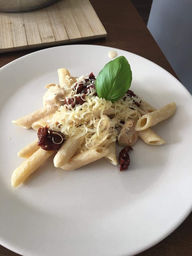 Pasta Dish Meal Basil Mozzarella Italian Food Stock Photo - Image of ...