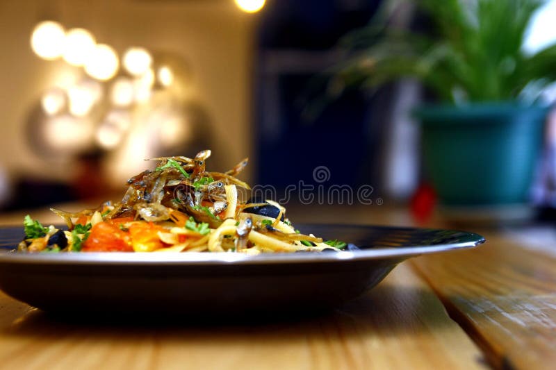Pasta dish on a plate stock image. Image of healthyfood - 111616045