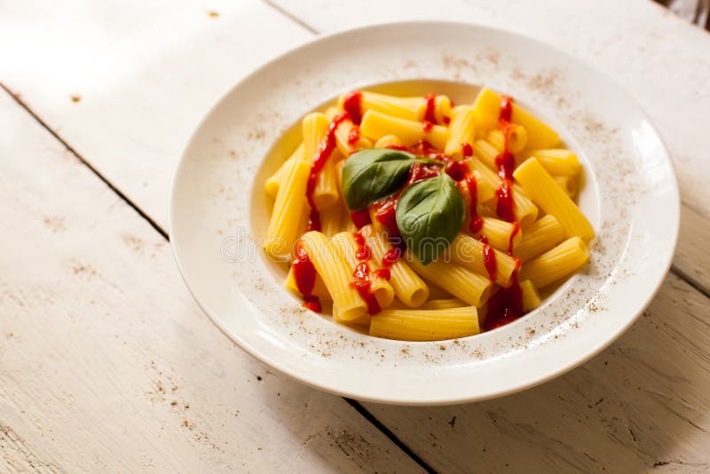 Pasta dish on the plate stock photo. Image of organic - 80645590