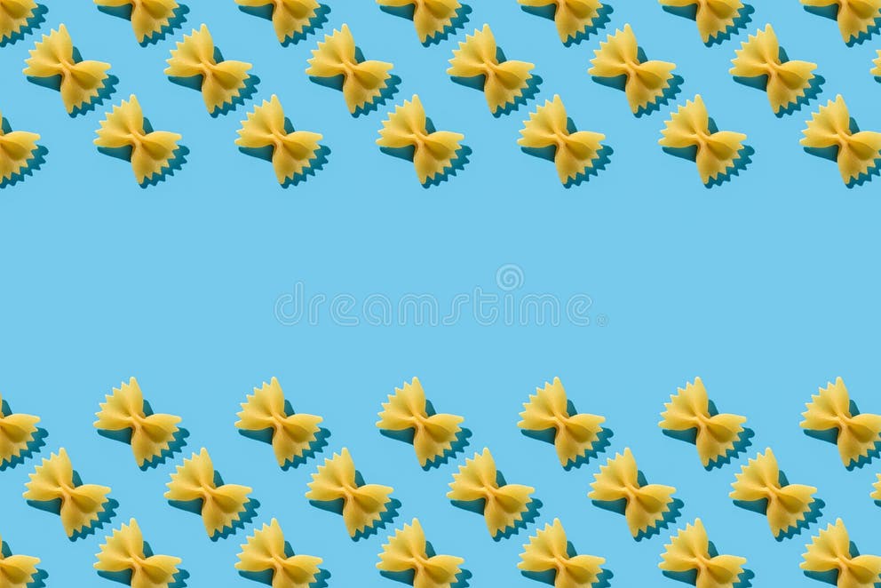 Pasta Farfalle Repeating Seamless Pattern with Copy Space Stock Image ...