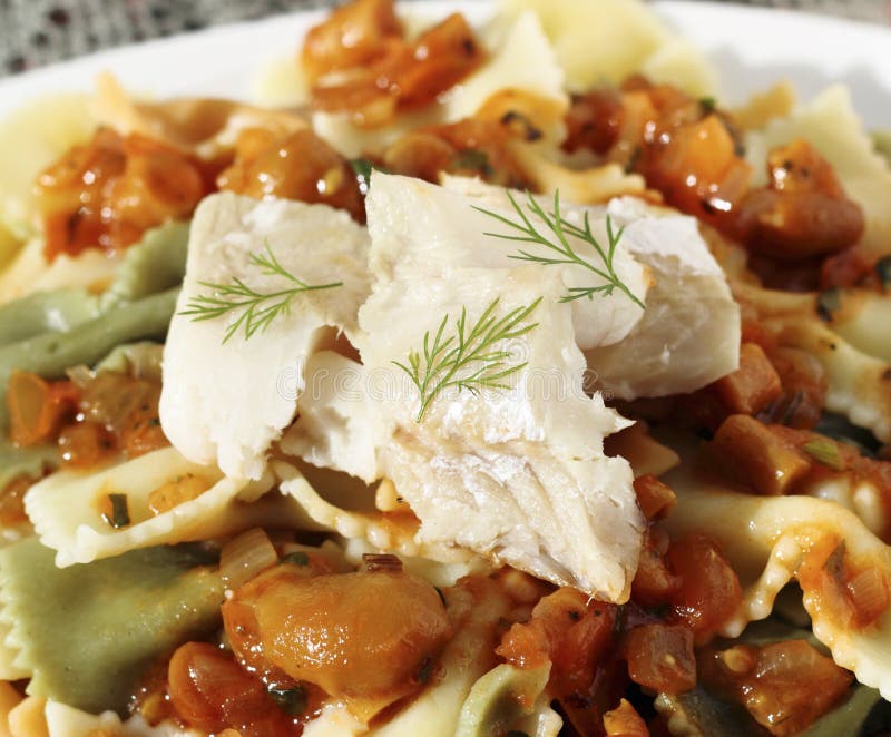 Pasta with fish stock image. Image of healthy, gourmet - 27219691