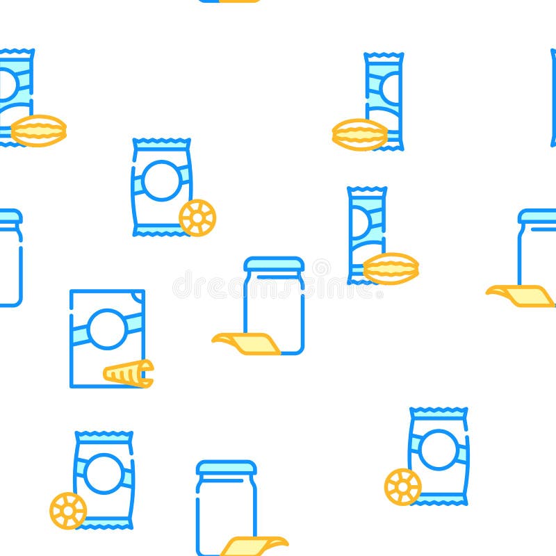 Pasta Food Package Vector Seamless Pattern Stock Illustration ...