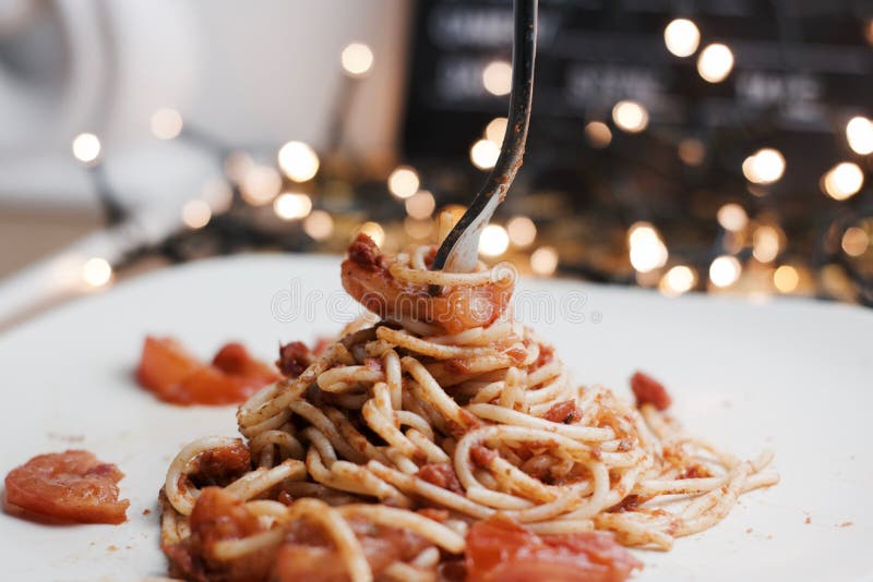 Pasta on a fork stock image. Image of pasta, tasty, tomato - 103092809