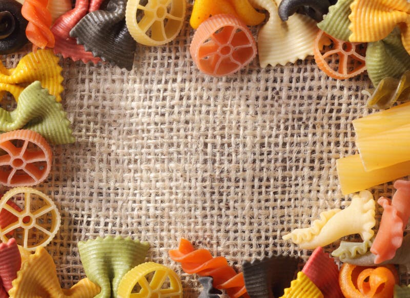 Pasta frame stock photo. Image of shapes, spiral, color - 29231104