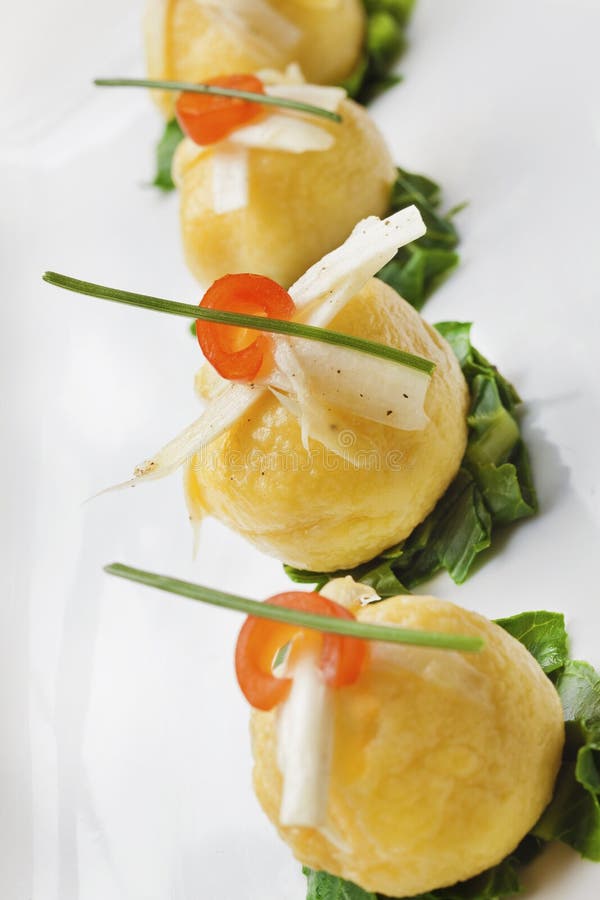 Italian Fine Dining Appetizer Stock Image - Image of cheese, potato ...