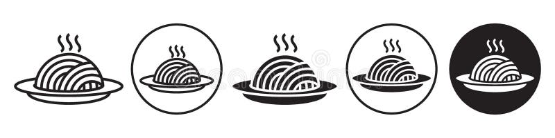 Pasta Icon Vector Set Collection for Web Stock Vector - Illustration of ...