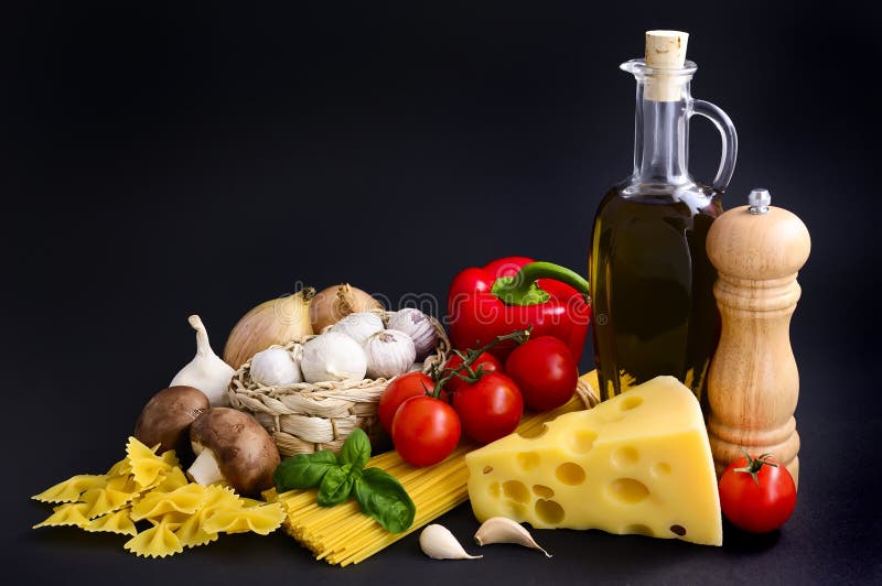 Pasta ingredients stock photo. Image of food, noodle - 18711042