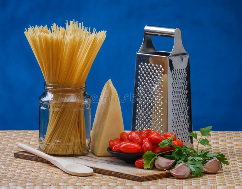 Pasta ingredients stock image. Image of grater, spaghetti - 42861485