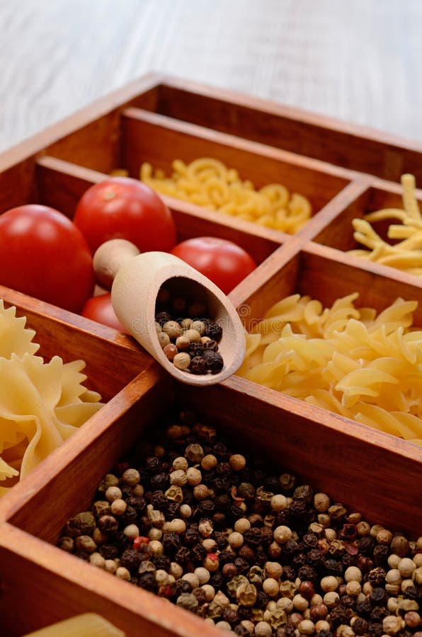 Pasta ingredients stock photo. Image of healthy, shovel - 37012352