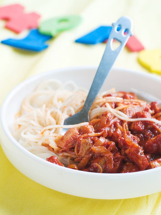 Pasta for kids stock image. Image of italian, dish, fork - 22039145