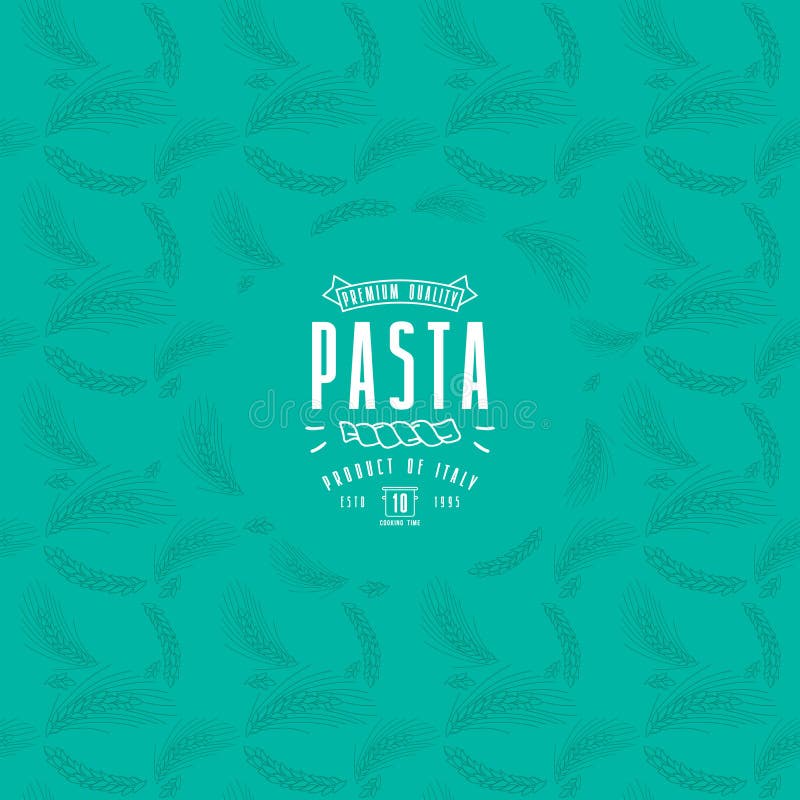 Pasta Label and Frame with Pattern Stock Vector - Illustration of ...