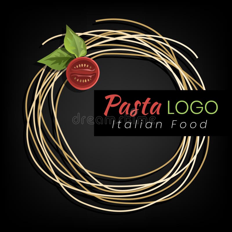 Pasta Logo Vector Isolated, Spaghetti Noodle On Fork Symbol, Italian ...