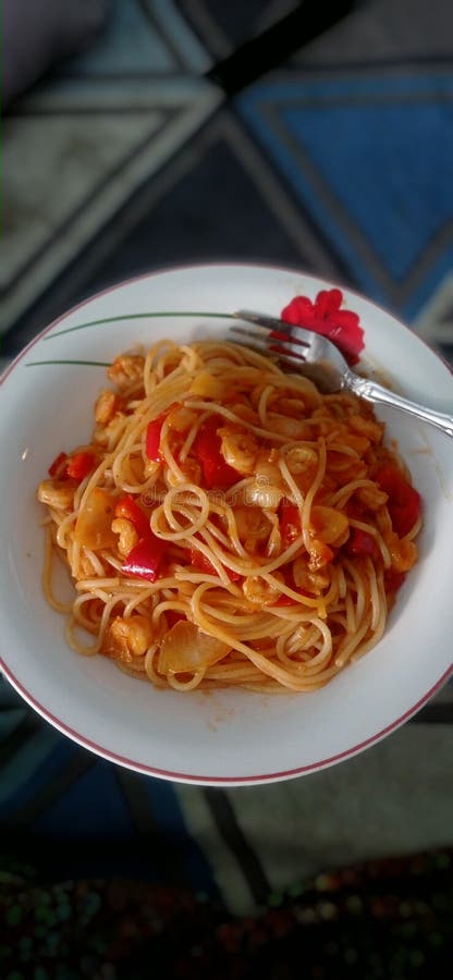 Pasta Lunch, Make by Love for My Self Stock Photo - Image of love, time ...