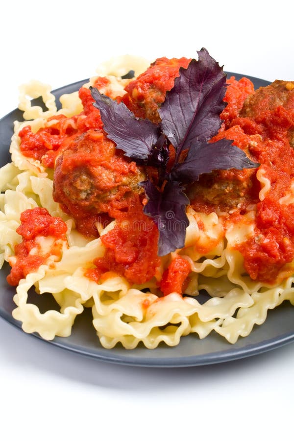 Pasta Mafalde with Meatballs Stock Image - Image of beef, cooked: 7647921