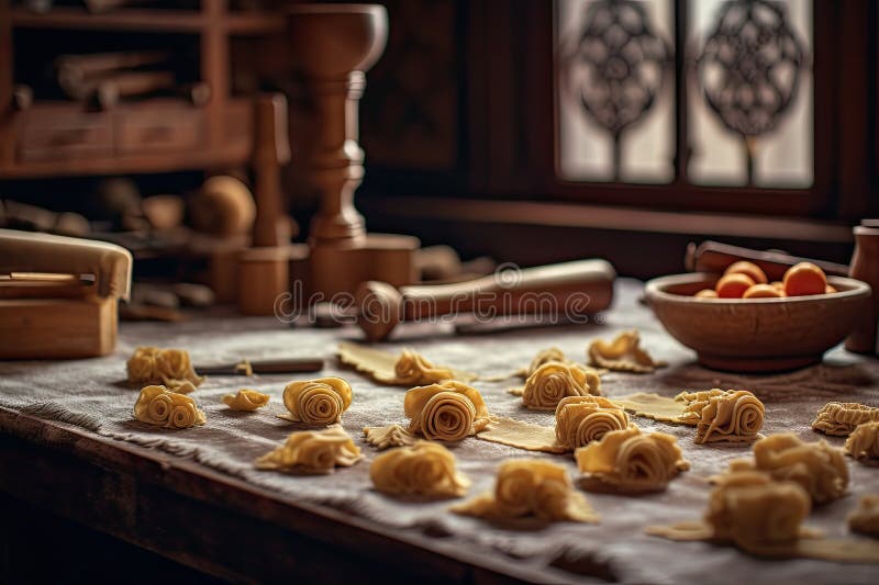 Pasta Making Masterclass stock illustration. Illustration of dinner ...