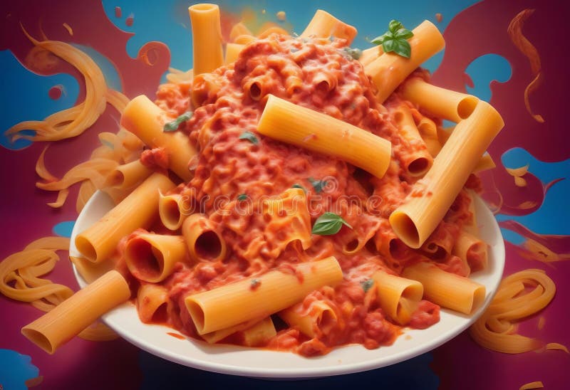 Pasta Man Comes To Life in a Vibrant Pasta Stock Illustration ...