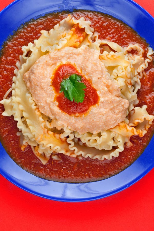 Pasta Manfredi with Ricotta Cheese Stock Photo - Image of italian ...