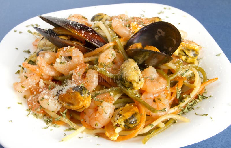 Pasta Marinara Close Up stock photo. Image of seafood - 24176134