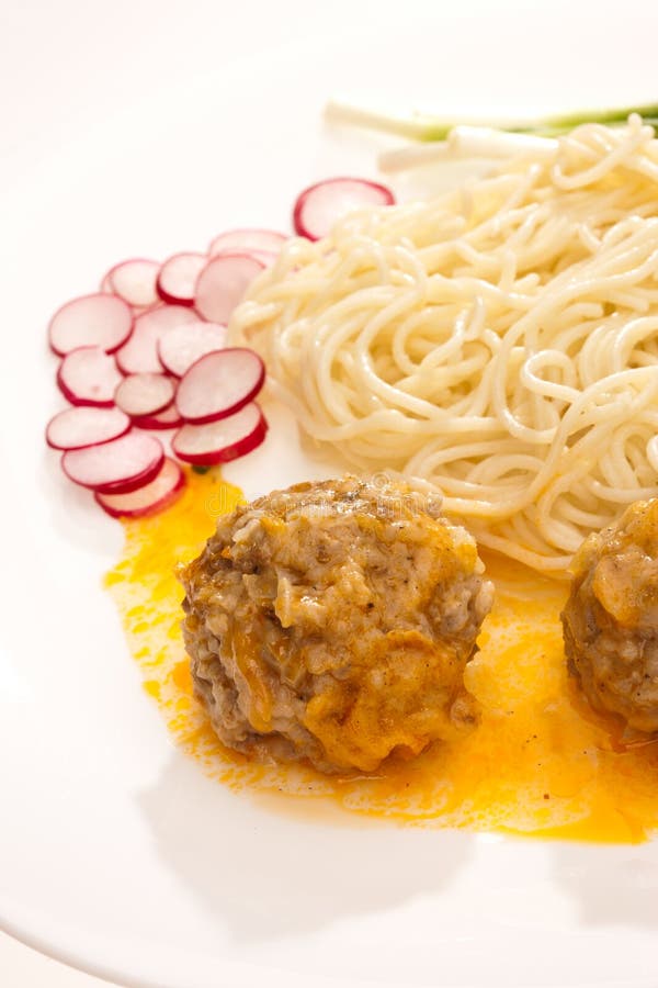 Pasta and meat-balls stock photo. Image of tasty, cuisine - 19145676