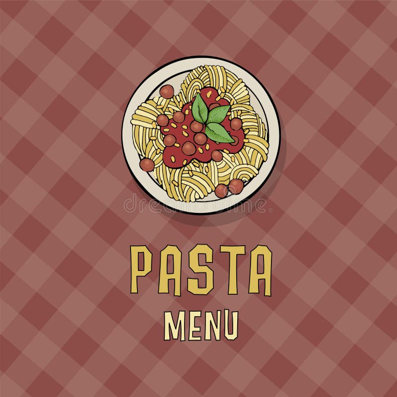 Pasta menu stock vector. Illustration of drawn, drawing - 60897780